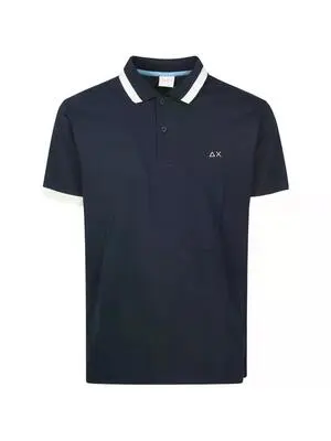 SUN 68 Contrast-trim Polo Shirt - Blue