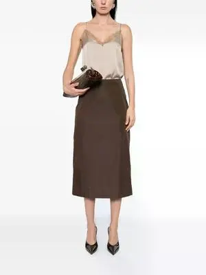 Imperial Lace-trim V-neck Top