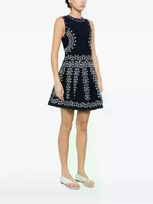 Sandro Scarf-print Knit Mini Dress - Blue