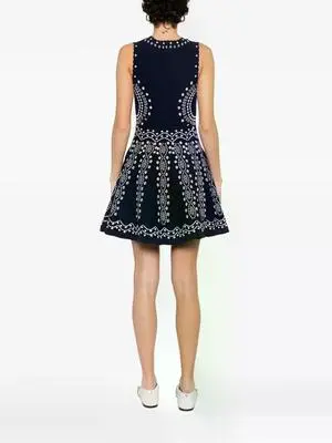 Sandro Scarf-print Knit Mini Dress - Blue