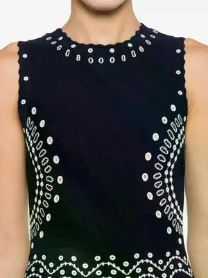 Sandro Scarf-print Knit Mini Dress - Blue