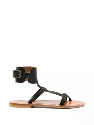 K.JACQUES Ankle-cuff Flat Sandals - Black