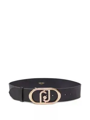 Liu Jo Oval-monogram Leather Belt - Black