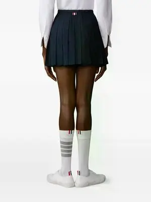 Thom Browne Seersucker Drawstring Pleated Mini Skirt