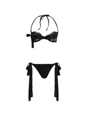 AMIR SLAMA Lace Tie Fastening Two-piece Bikini Set