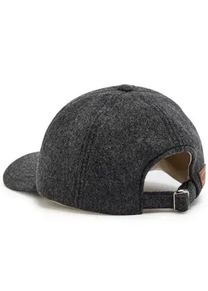 Loewe Anagram Leather And Wool-blend Cap