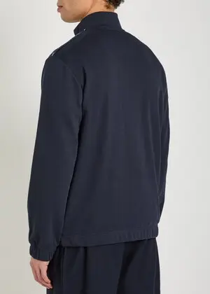 Emporio Armani Logo-embroidered Half-zip Cotton-blend Sweatshirt