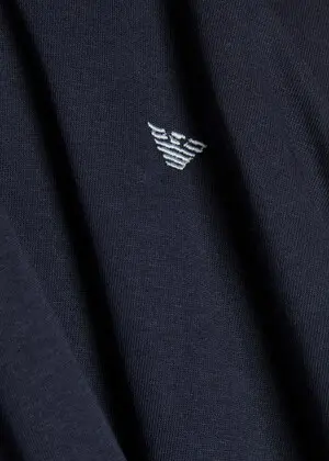 Emporio Armani Logo-embroidered Half-zip Cotton-blend Sweatshirt