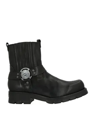 NEW ROCK Leather Biker Ankle Boots