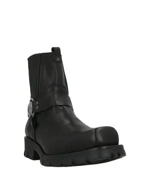 NEW ROCK Leather Biker Ankle Boots