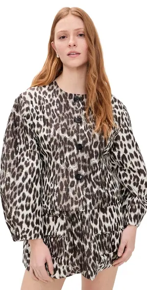 Baum Und Pferdgarten Leopard Print Button-up Jacket