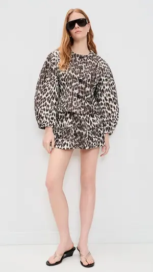 Baum Und Pferdgarten Leopard Print Button-up Jacket