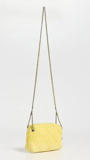 Tory Burch Fleming Denim Soft Crossbody Bag - Yellow