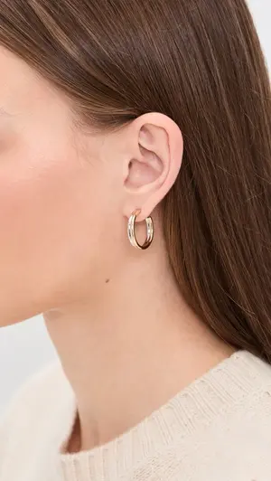 JENNIFER FISHER Thread Huggy Earrings - Two-tone