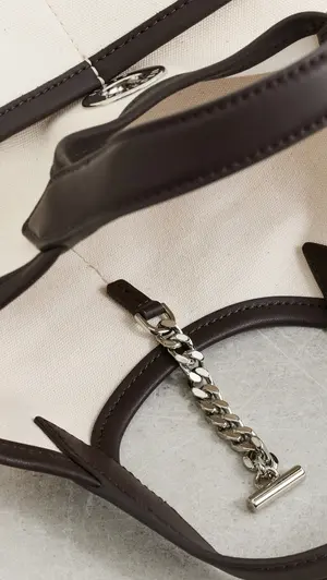 Veronica Beard Canvas Anchor Bucket Bag - Espresso/ecru