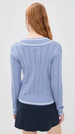 RHONE Varsity Cable Knit Sweater - Hydrangea Blue