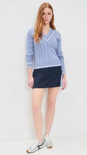 RHONE Varsity Cable Knit Sweater - Hydrangea Blue