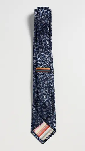 Paul Smith All Over Floral Tie - Navy