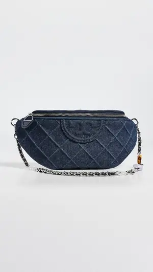 Tory Burch Fleming Denim Charm Belt Bag