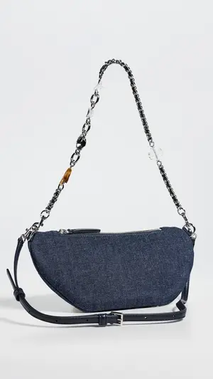 Tory Burch Fleming Denim Charm Belt Bag