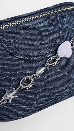 Tory Burch Fleming Denim Charm Belt Bag