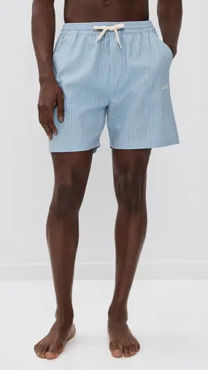 LES DEUX Stan Stripe Seersucker Swim Shorts - Allure