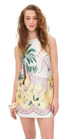 ROAME Sofia Mini Dress With Graphic Botanical Print