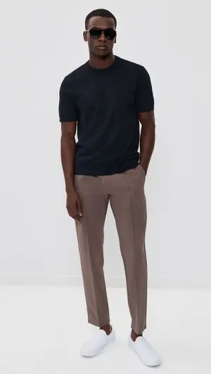 Theory Light Bilen Knit Soris Tee - Dark Eclipse