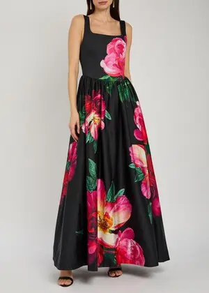 Alice + Olivia Tarrie Floral-print Stretch-cotton Maxi Dress