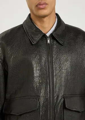 Saint Laurent Boxy Leather Jacket - Black