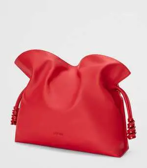 Loewe Medium Leather Flamenco Purse - Red