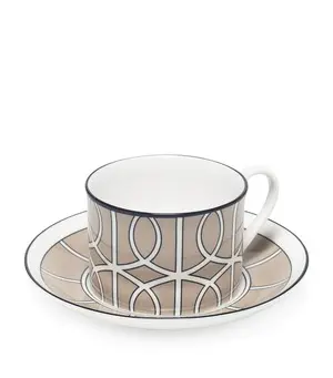 O.W.LONDON Loop Teacup And Saucer - Nude