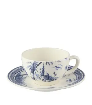 GIEN Ceramic Dépareillé Teacup And Saucer - Blue