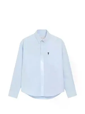 Ami Logo-embroidered Shirt - Blue
