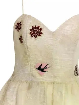 Agua Bendita Floral-embroidered Maxi Dress