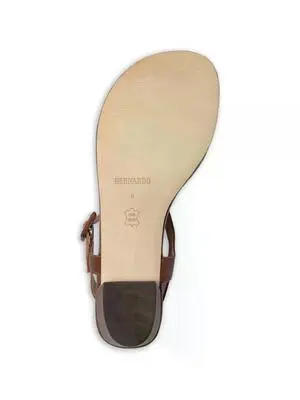 Bernardo Goyara Buckle T-strap Sandals - Brown