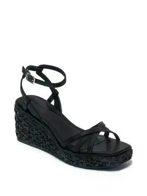 Bernardo Cairo Criss-cross Wedge Espadrilles - Black