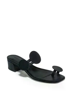 Bernardo Circle-detail Block-heel Sandals - Black