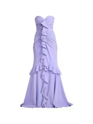 Tadashi Shoji Strapless Ruffled Gown - Purple