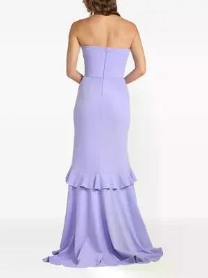 Tadashi Shoji Strapless Ruffled Gown - Purple