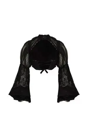 AMIR SLAMA Lace Puff-sleeve Bolero