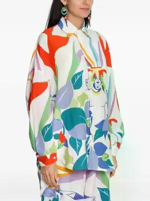 AMIR SLAMA Leaf Graphic Shirt