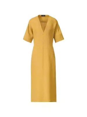 Short Sleeve V Neck Midi Dress