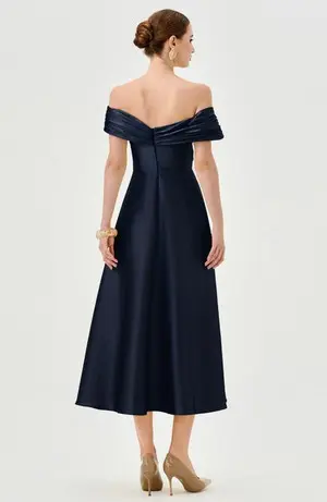 BARIANO Wynter Off-shoulder Midi Dress