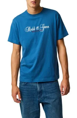 Rodd & Gunn Wendon Valley Embroidered Logo T-shirt - Denim
