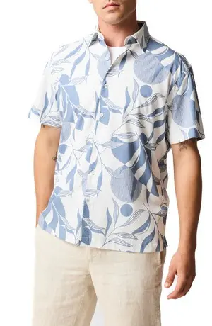 Rodd & Gunn Carrington Floral Short Sleeve Button-up Shirt - Stonewash