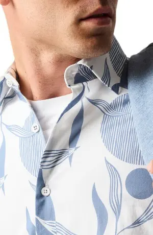 Rodd & Gunn Carrington Floral Short Sleeve Button-up Shirt - Stonewash