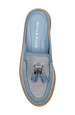 DONALD PLINER Tassel Mule With Memory Foam Cushioning - Denim