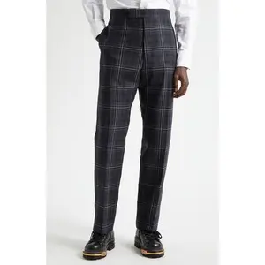 Thom Browne Plaid Wool Backstrap Trousers - Black