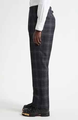 Thom Browne Plaid Wool Backstrap Trousers - Black